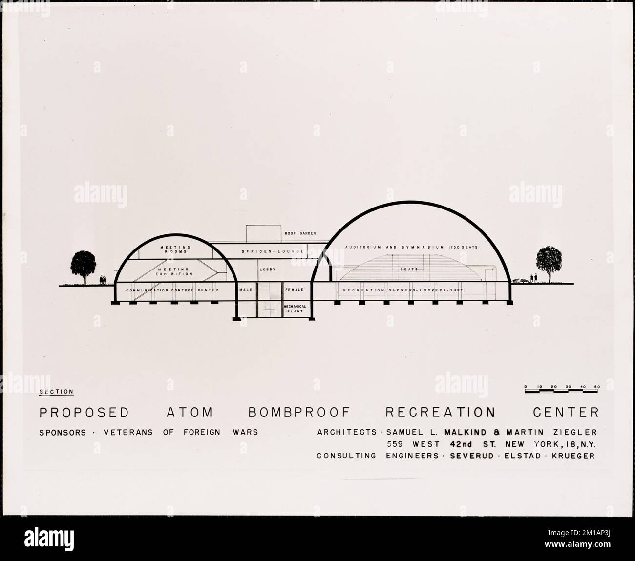 VFW Proposed Atom Bombproof Recreation Center , Shelters, Architectural ...