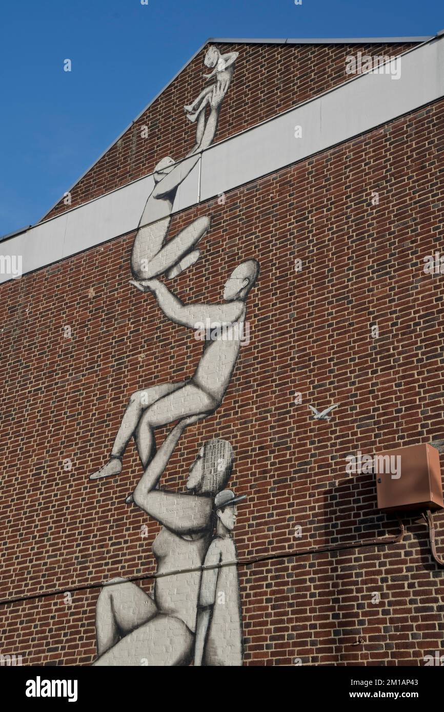 Community mural in a housing estate in Hackney,London,England,UK Stock ...
