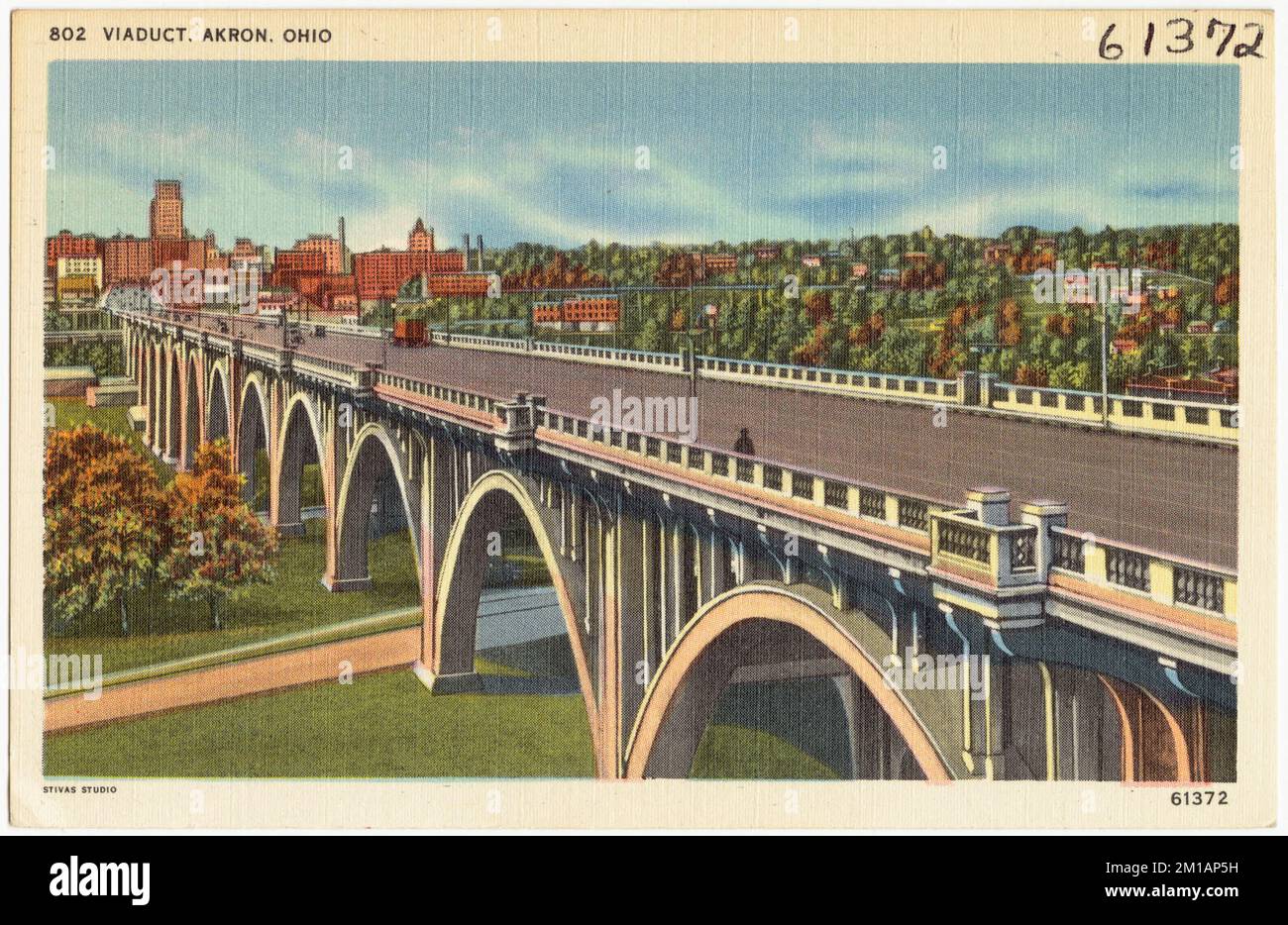 Viaduct, Akron, Ohio , Bridges, Tichnor Brothers Collection, postcards ...