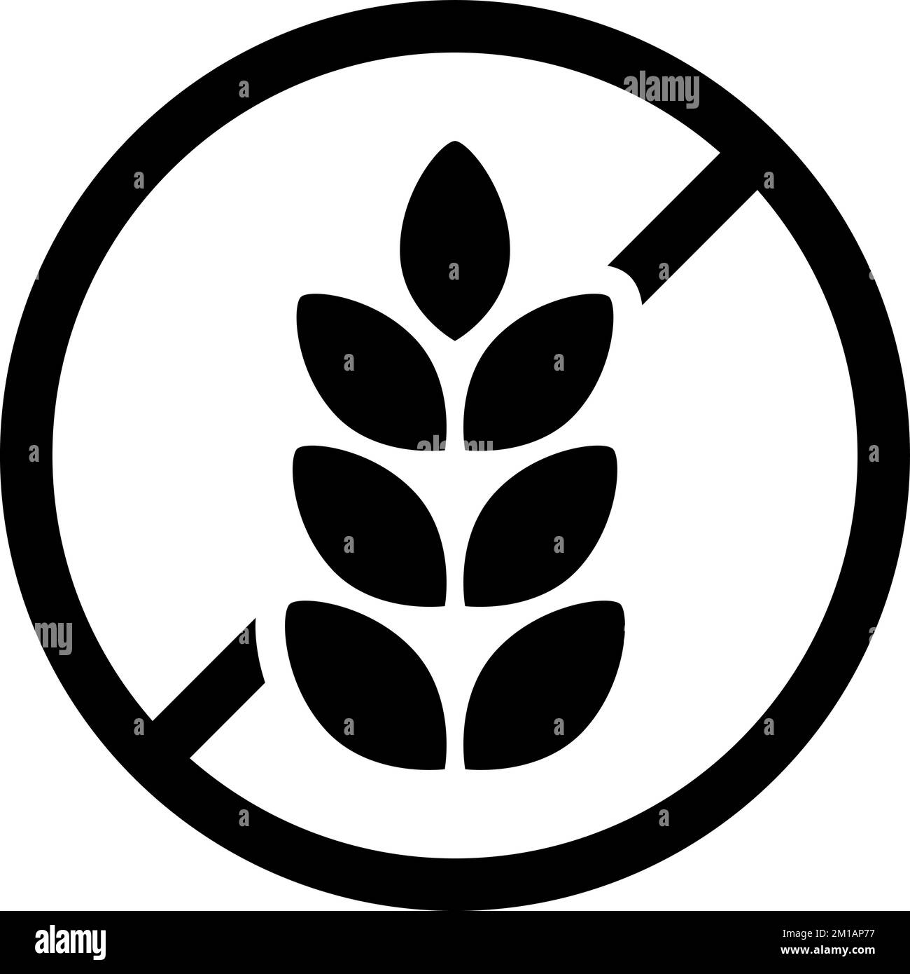 Gluten free isolated label icon. No wheat vector symbol for package of ...