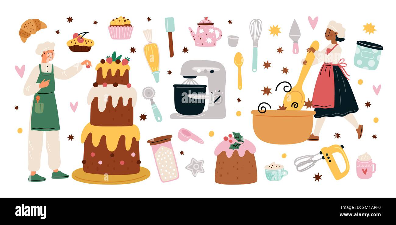 Confectionery products. Sweets and desserts makers. Pastries ...