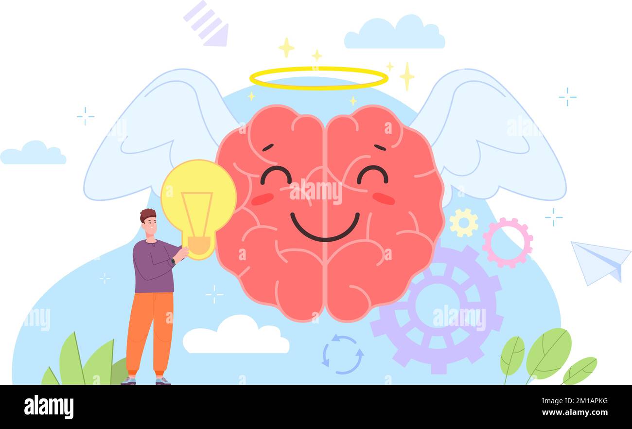 Improve brain feeling. Motivational therapy of positive vision, mind ...