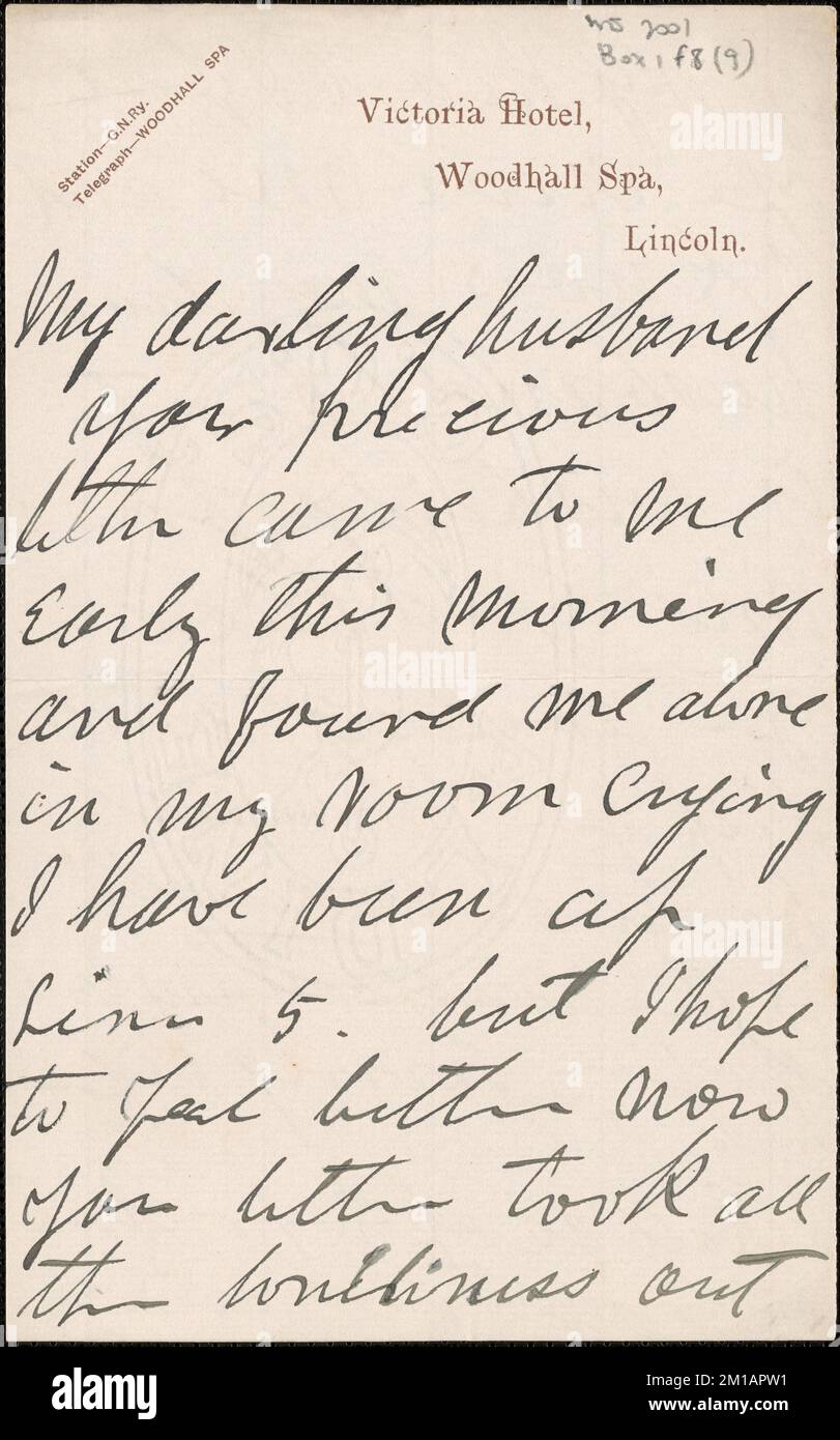 [Victoria Woodhull Martin] autograph letter to [John Biddulph Martin ...