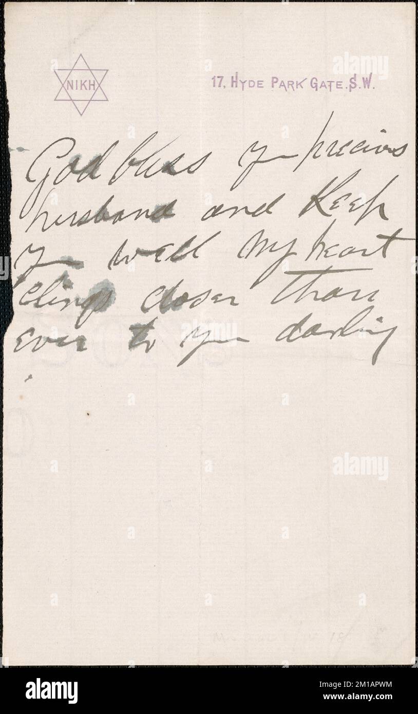 [Victoria Woodhull Martin] autograph letter to [John Biddulph Martin ...