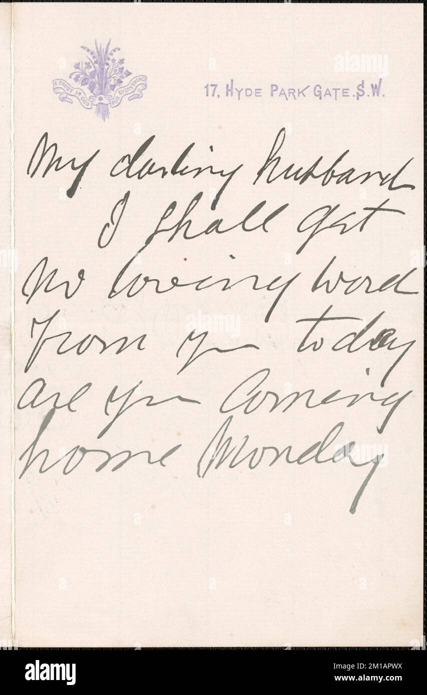 [Victoria Woodhull Martin] autograph letter to [John Biddulph Martin ...