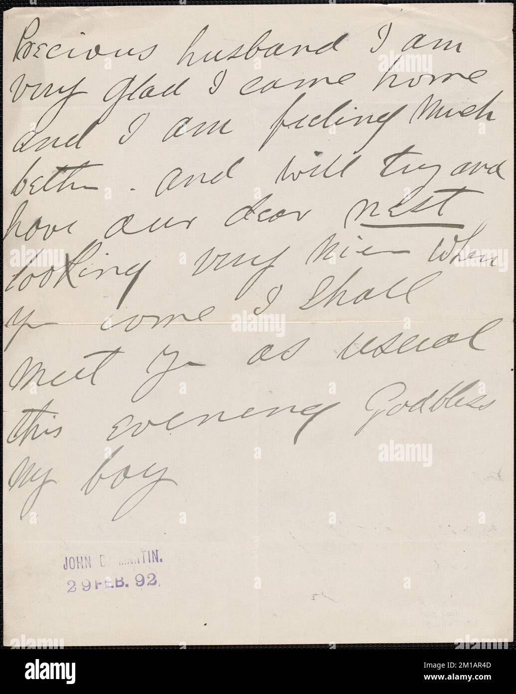 [Victoria Woodhull Martin] autograph note to John Biddulph Martin ...