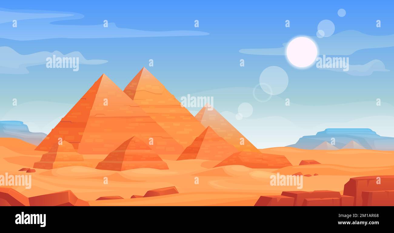 Ancient pyramids landscape. Egypt pyramid landscape in saqara desert ...