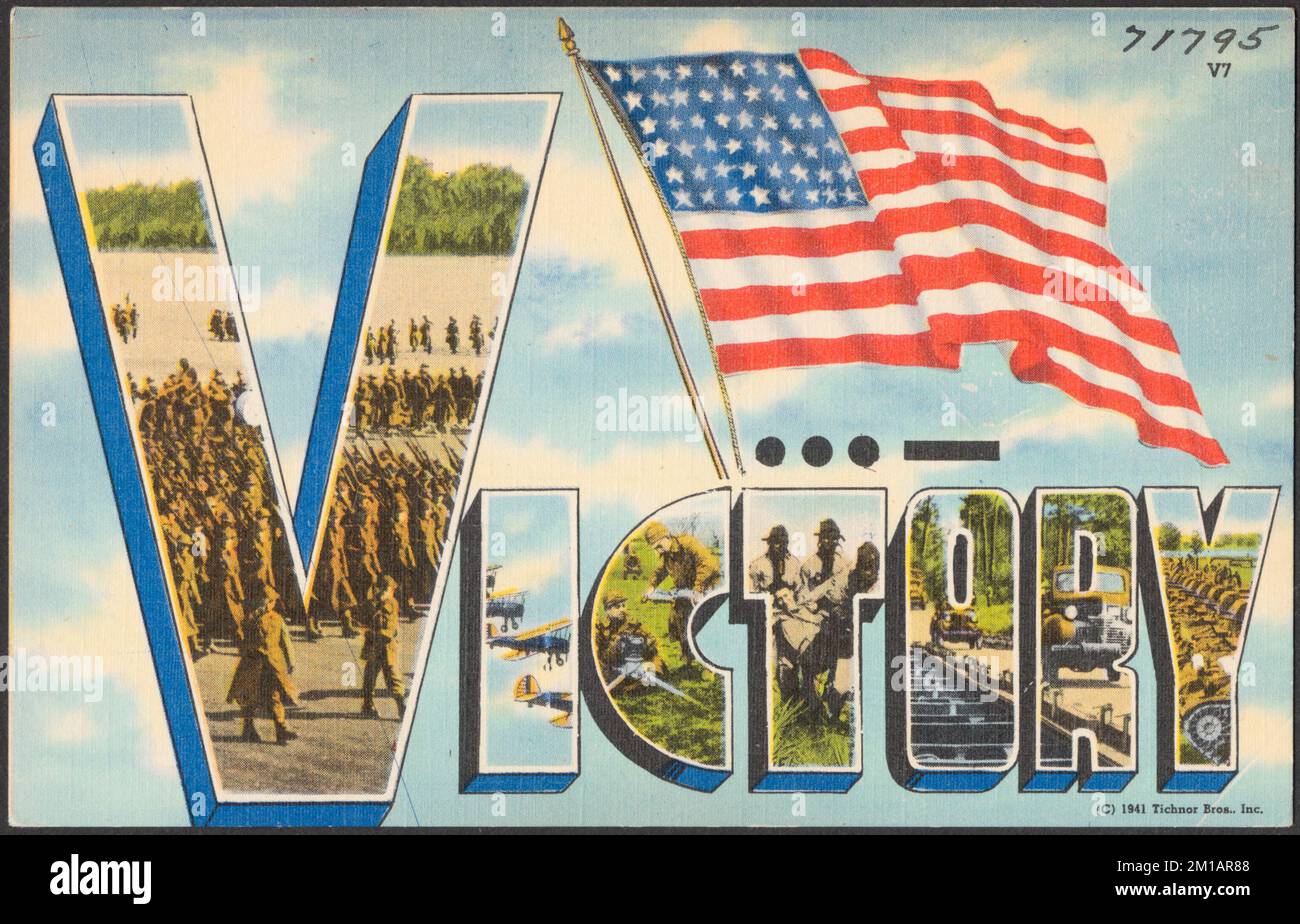 Victory , Flags, Military personnel, Tichnor Brothers Collection ...