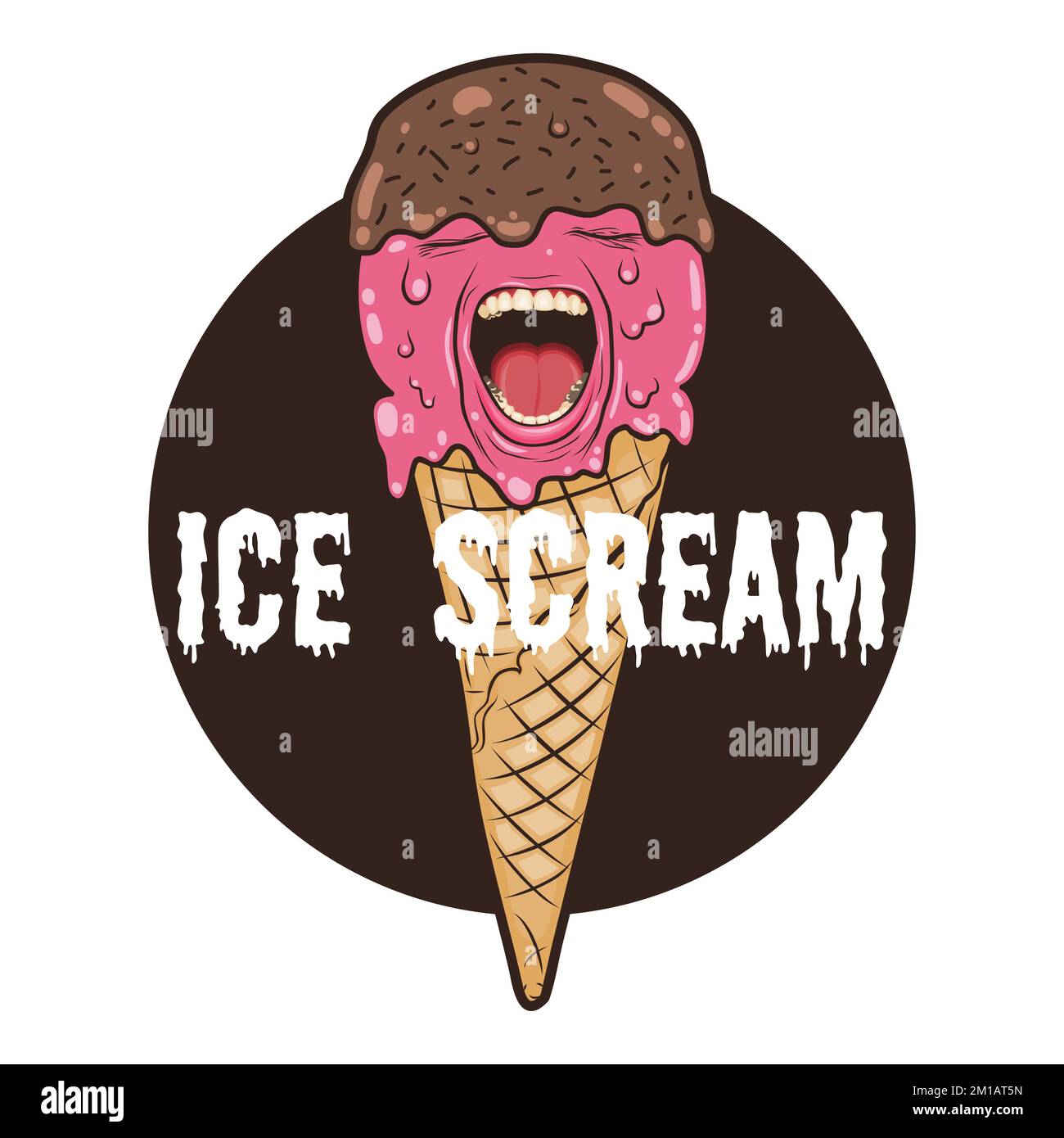 Ice Scream, Funny Typography Quote Design Stock Vector Image & Art - Alamy