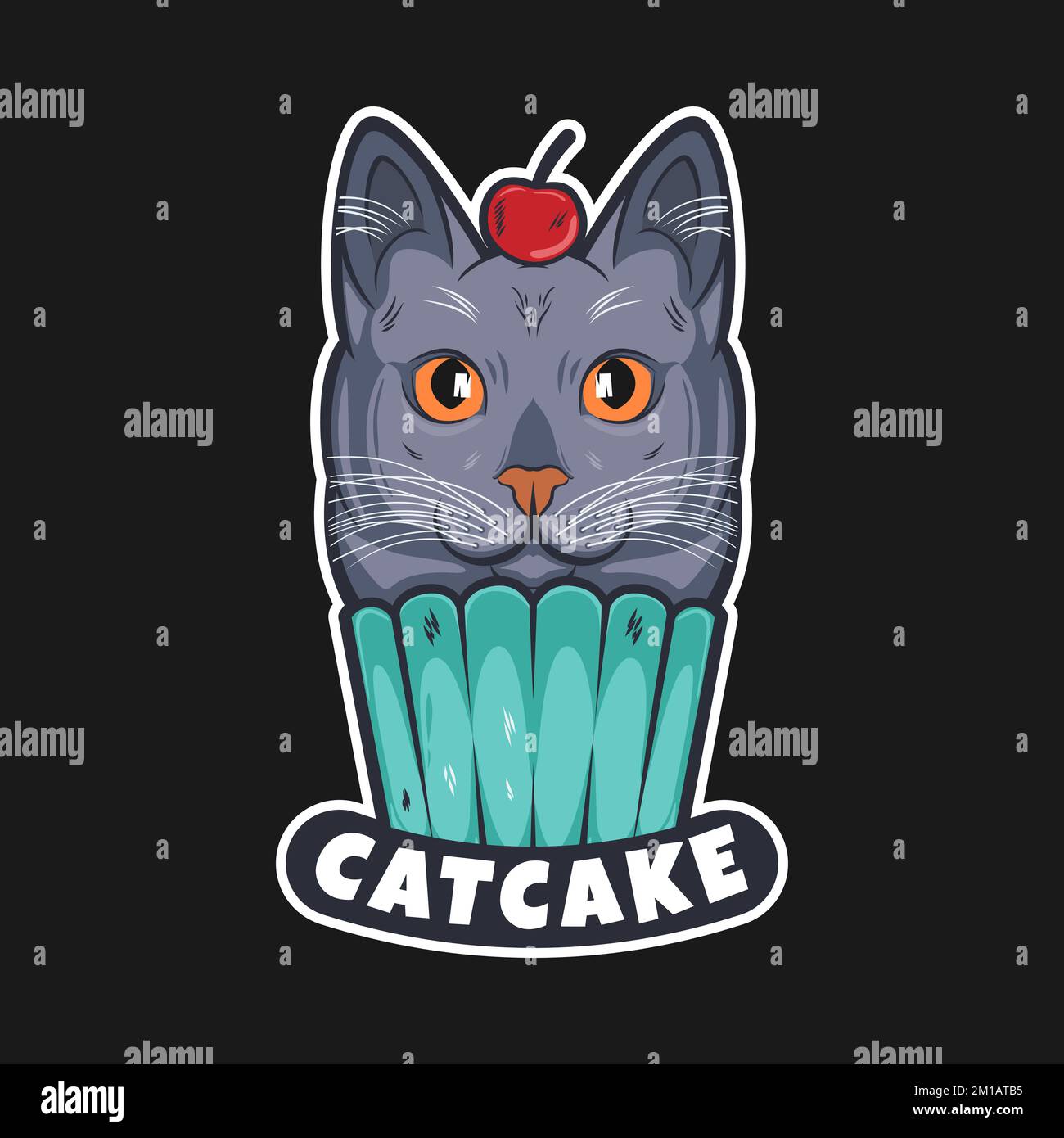 CatCake, Funny Typography Quote Design Stock Vector Image & Art - Alamy