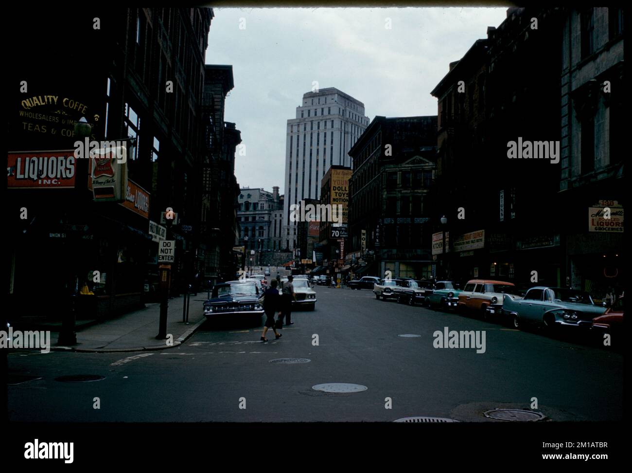 View down street looking toward Suffolk County Courthouse, Boston ...