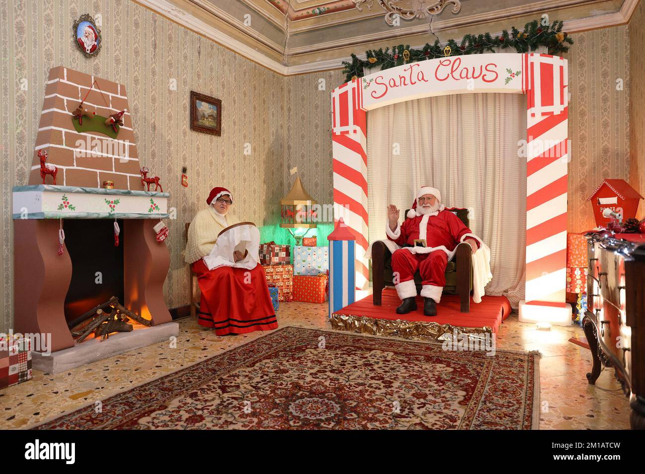 in the photo the house of Santa Claus in Borgetto with Santa Claus and ...