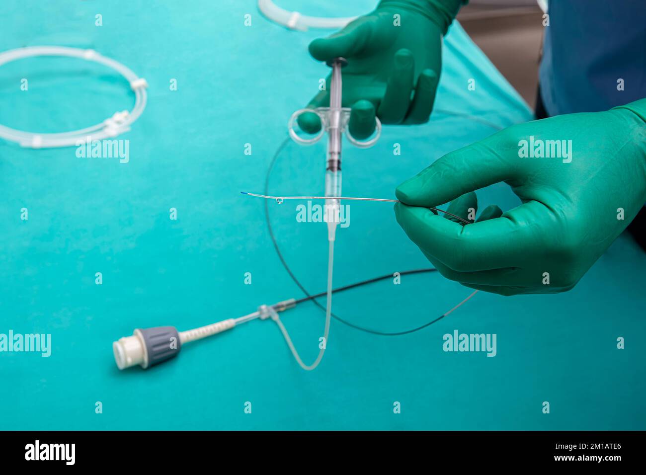 Optical coherence tomography (OCT). Purge catheter with contrast ...