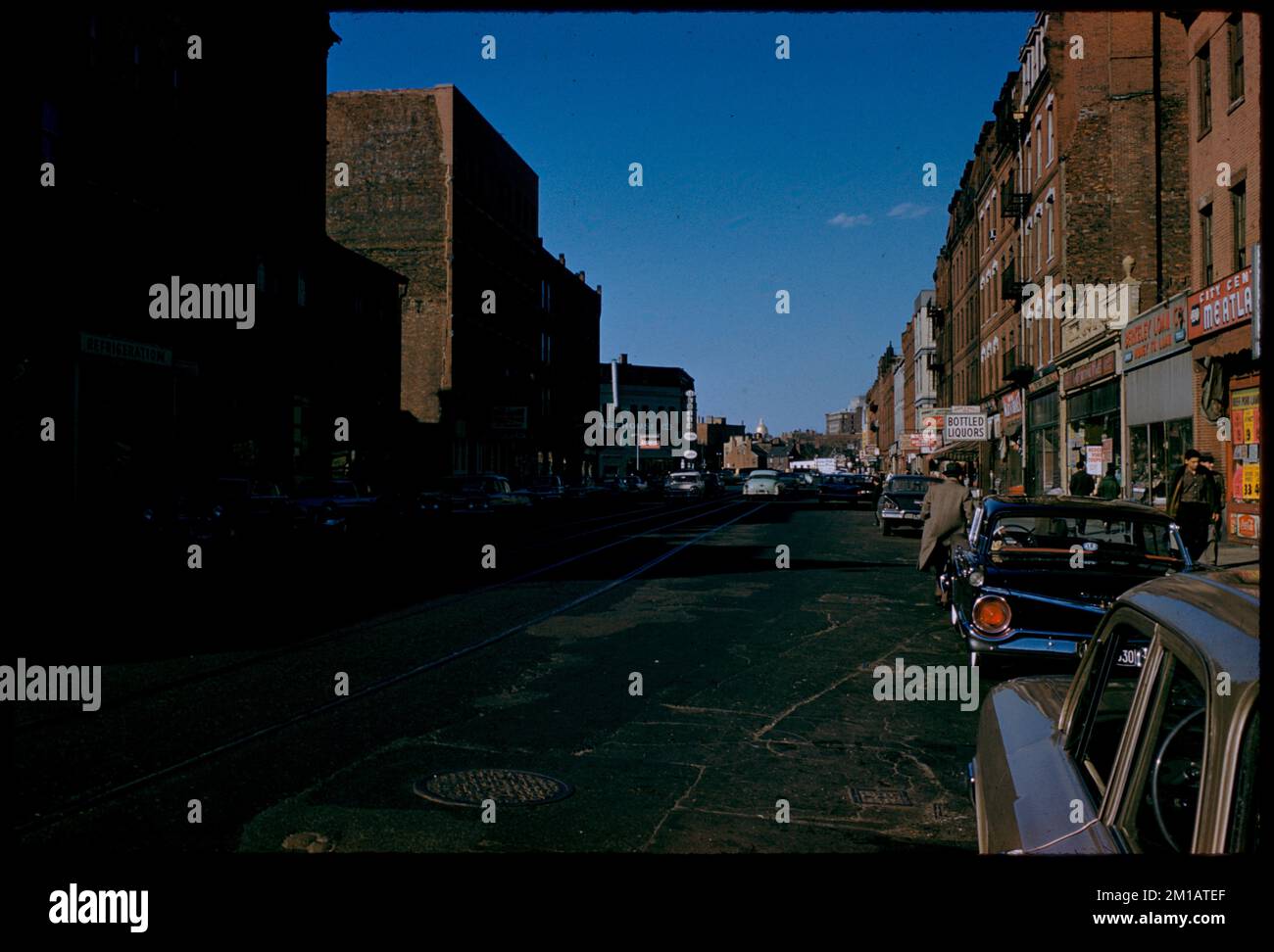 View down street with left side in shadow , Cities & towns, Streets ...