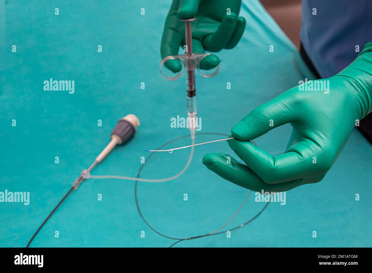 Optical coherence tomography (OCT). Purge catheter with contrast ...
