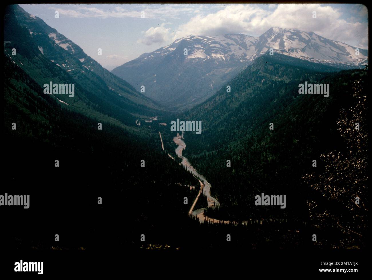 View from above of river running through mountain valley , Valleys ...