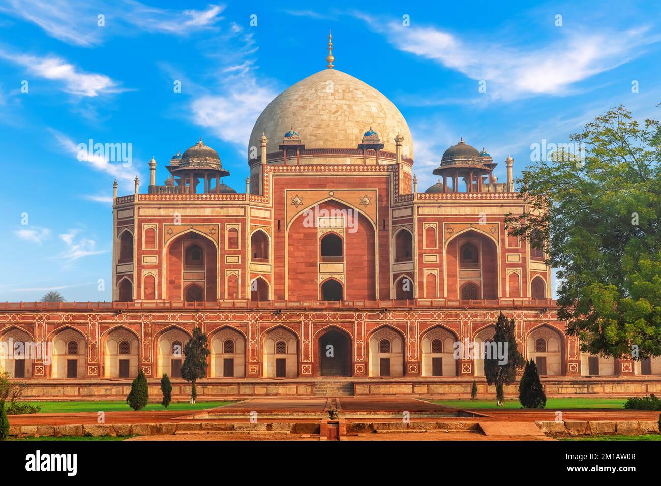 Humayun's Tomb, a famous UNESCO object, close view, New Delhi, India ...