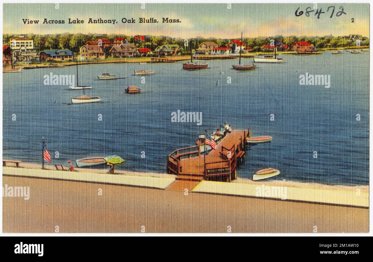 View from Lake Anthony, Oak Bluffs, Mass. , Lakes & ponds, Tichnor ...