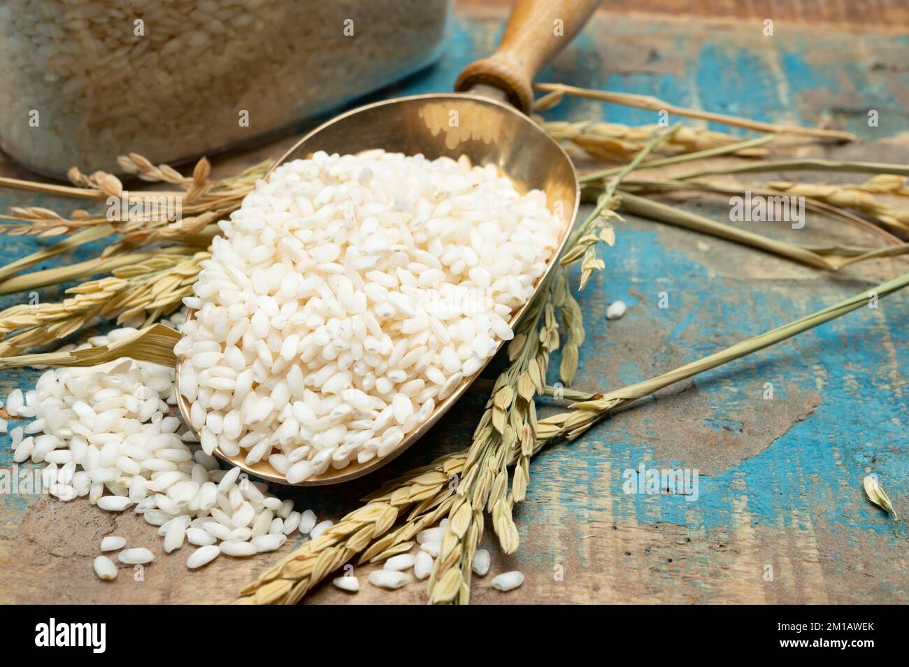 White italian arborio rice used for making risotto dish close up Stock ...