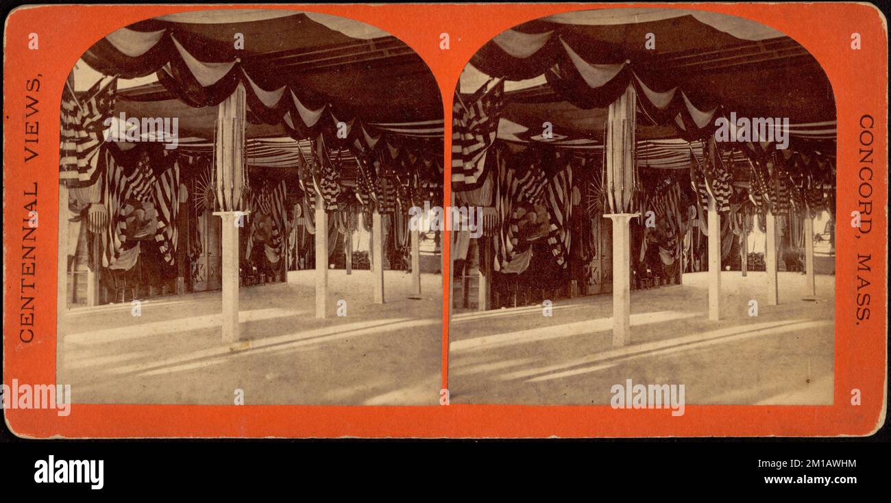 View in Agricultural Hall, decorated by U.S. government, for Centennial ...