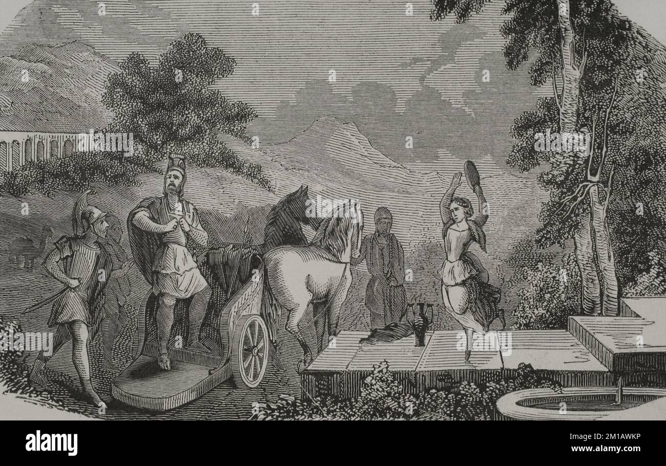 Old Testament. Jephthah judge of Israel. Jephthah returning victorious ...