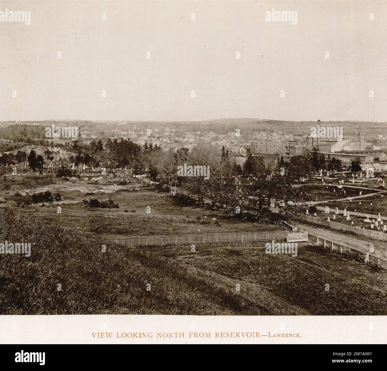 View looking north from reservoir, Lawrence , Art Work of Lawrence and ...