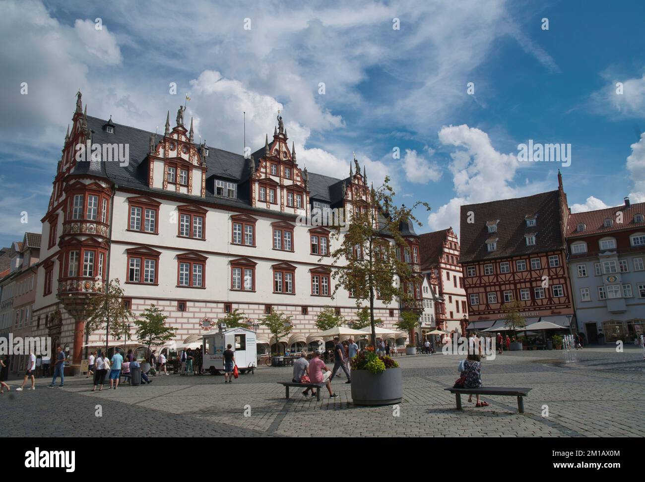 Town Hall, Marktplatz (marketplace), Coburg, Bavaria, Germany Stock ...