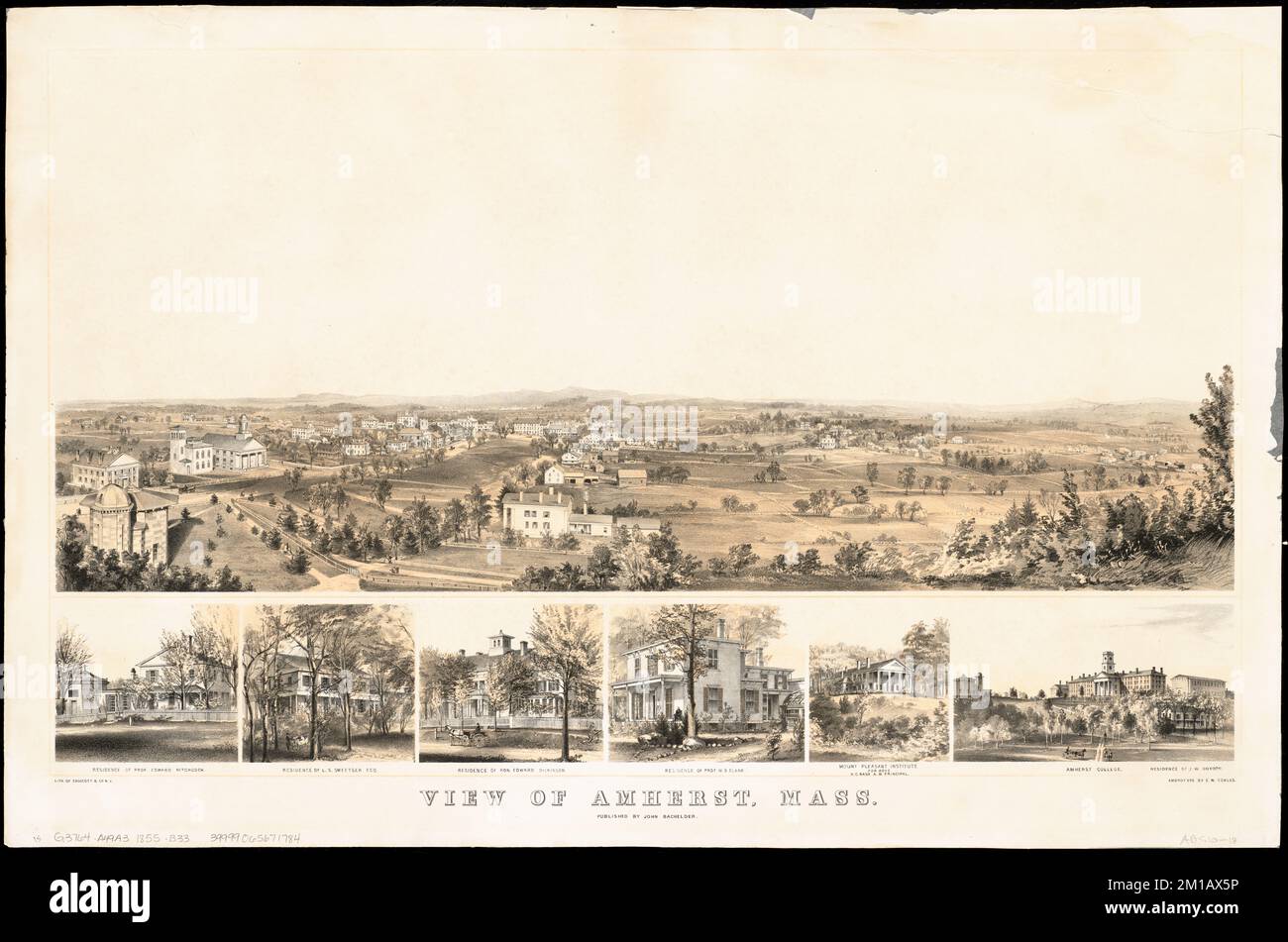 View of Amherst, Mass , Amherst Mass., Aerial views Norman B. Leventhal ...
