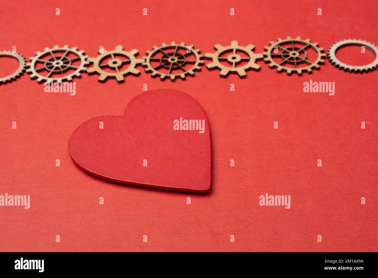 Gear wheels on Heart shape for love and valentine day concept Stock ...