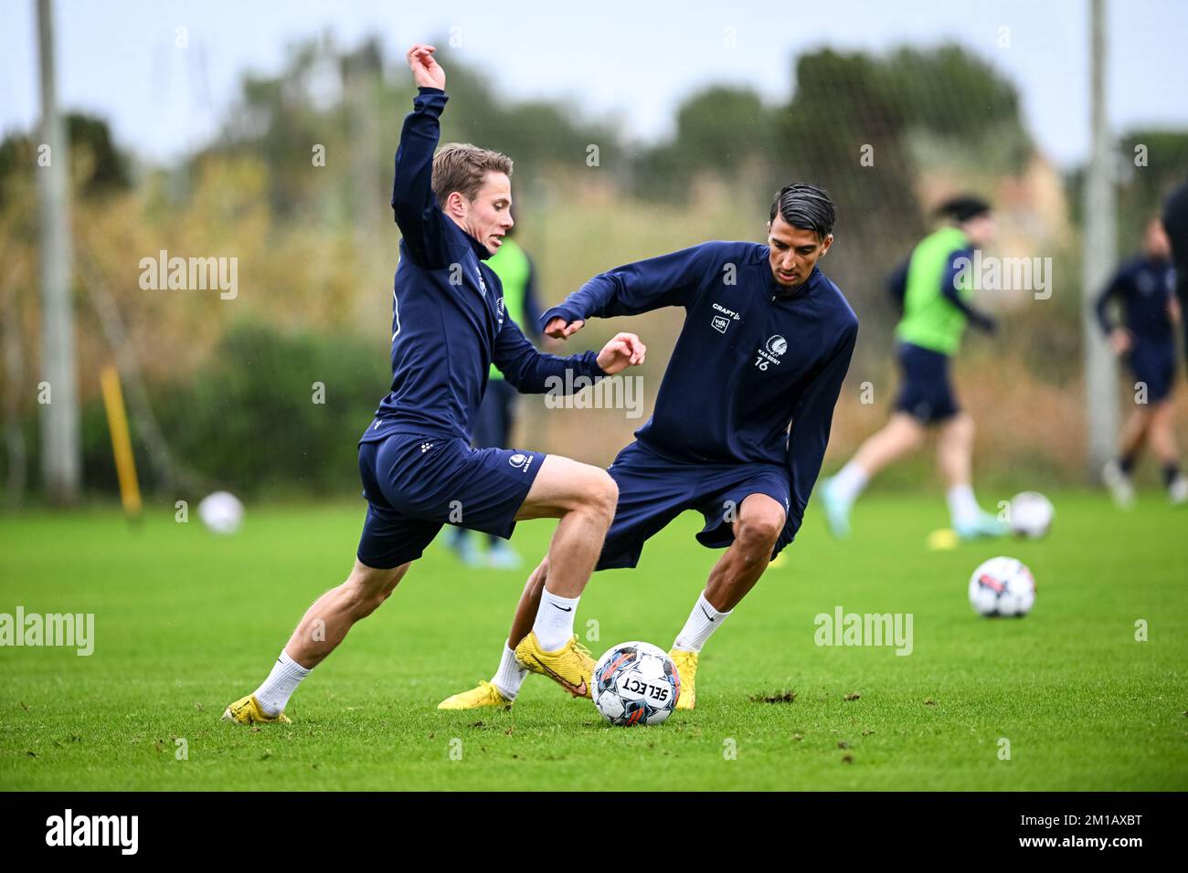 Gent's Matisse Samoise and Gent's Ibrahim Salah pictured in action ...