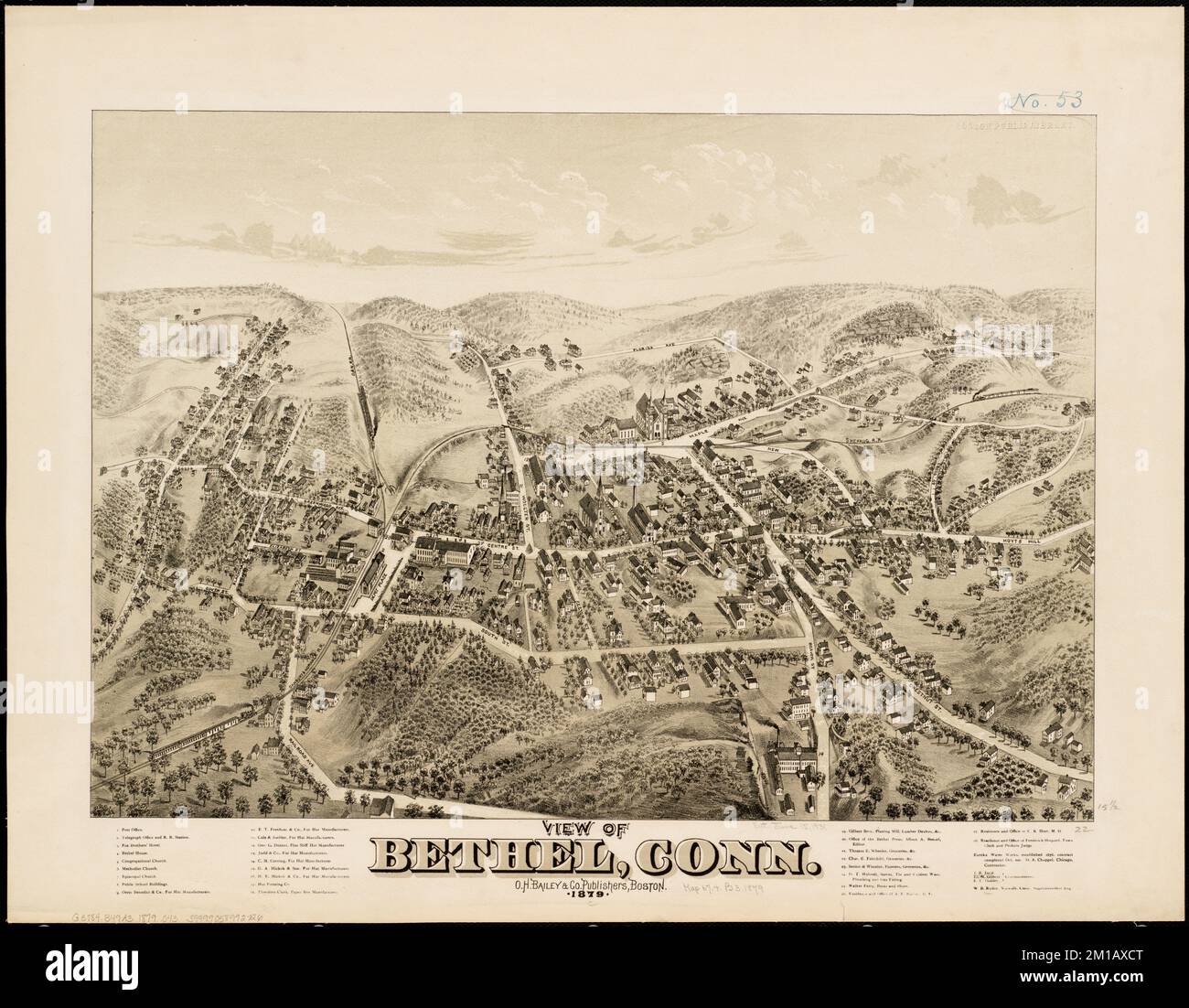 View of Bethel, Conn , Bethel Conn., Aerial views Norman B. Leventhal ...