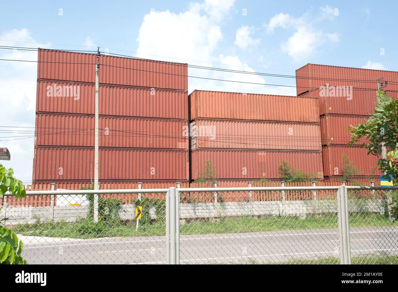 Stack of Cargo Containers Stock Photo - Alamy