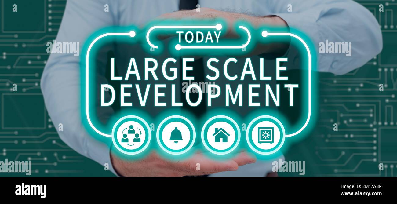 Sign displaying Large Scale Development. Word for very wide and modern ...