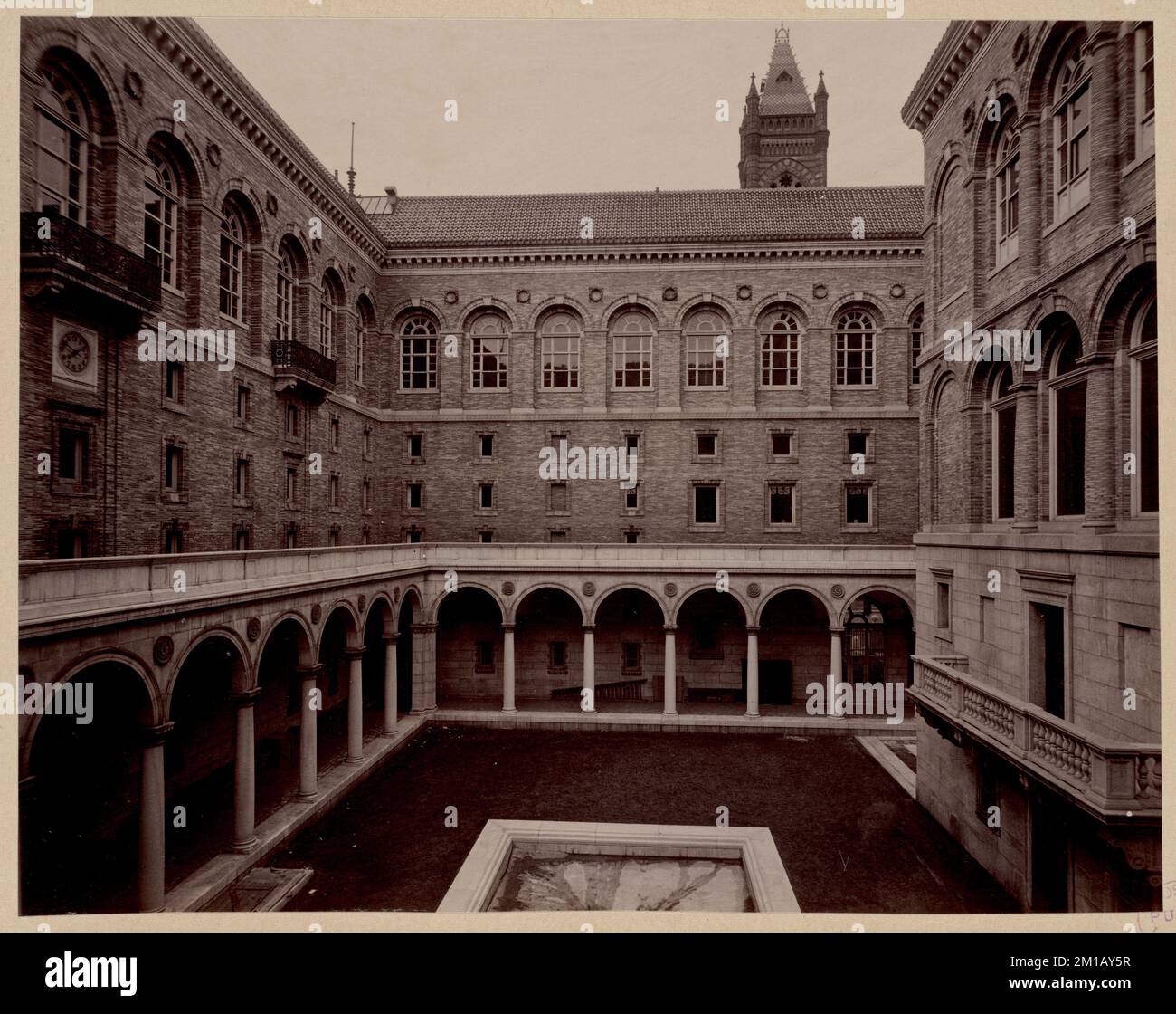 View of Courtyard from the Blagden St. side, construction of the McKim ...
