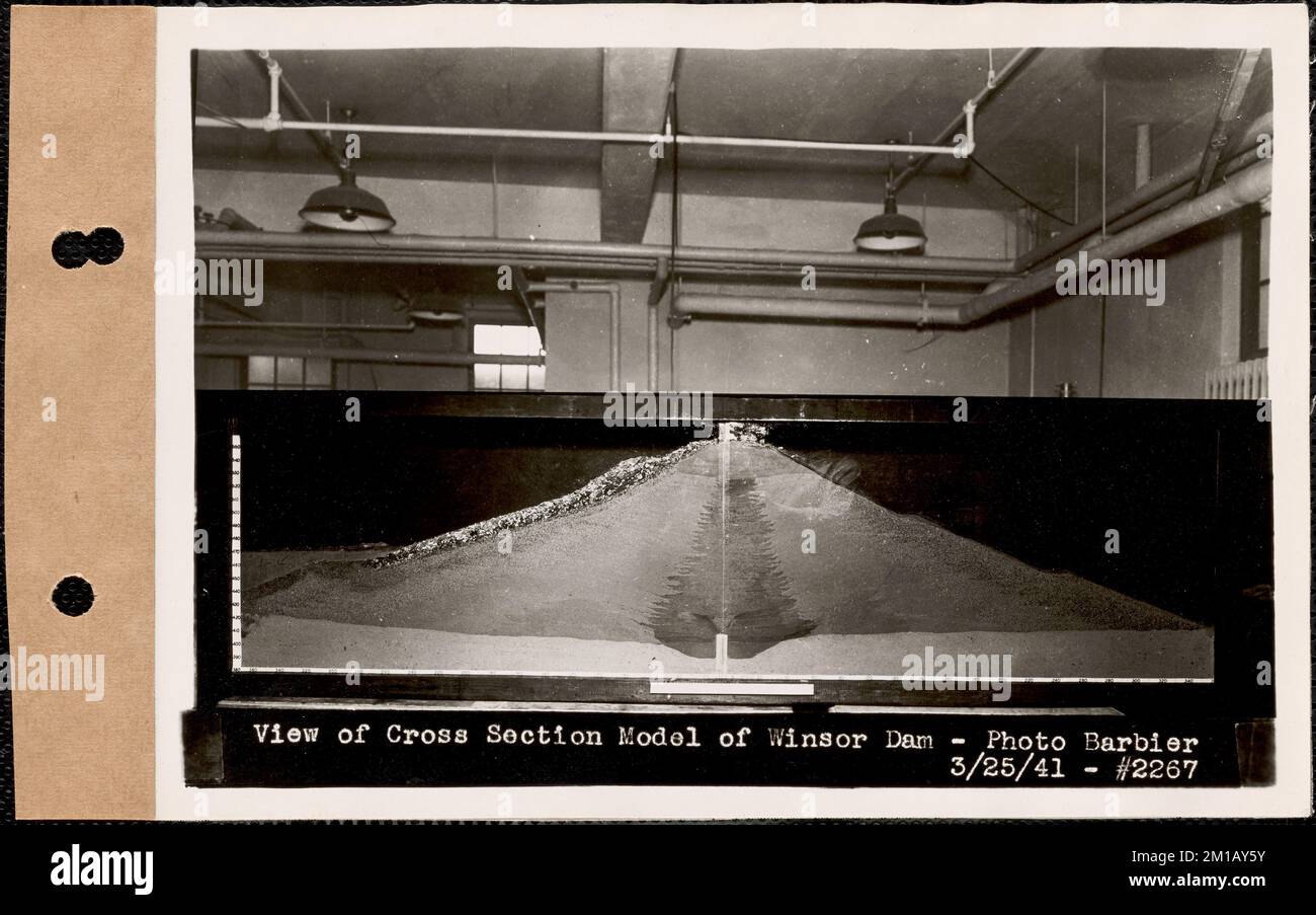 View of cross section model of Winsor Dam, Quabbin Administration ...
