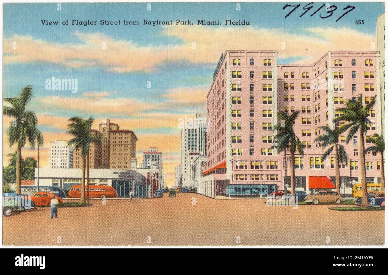 View of Flagler Street from Bayfront park, Miami, Florida , Cities ...