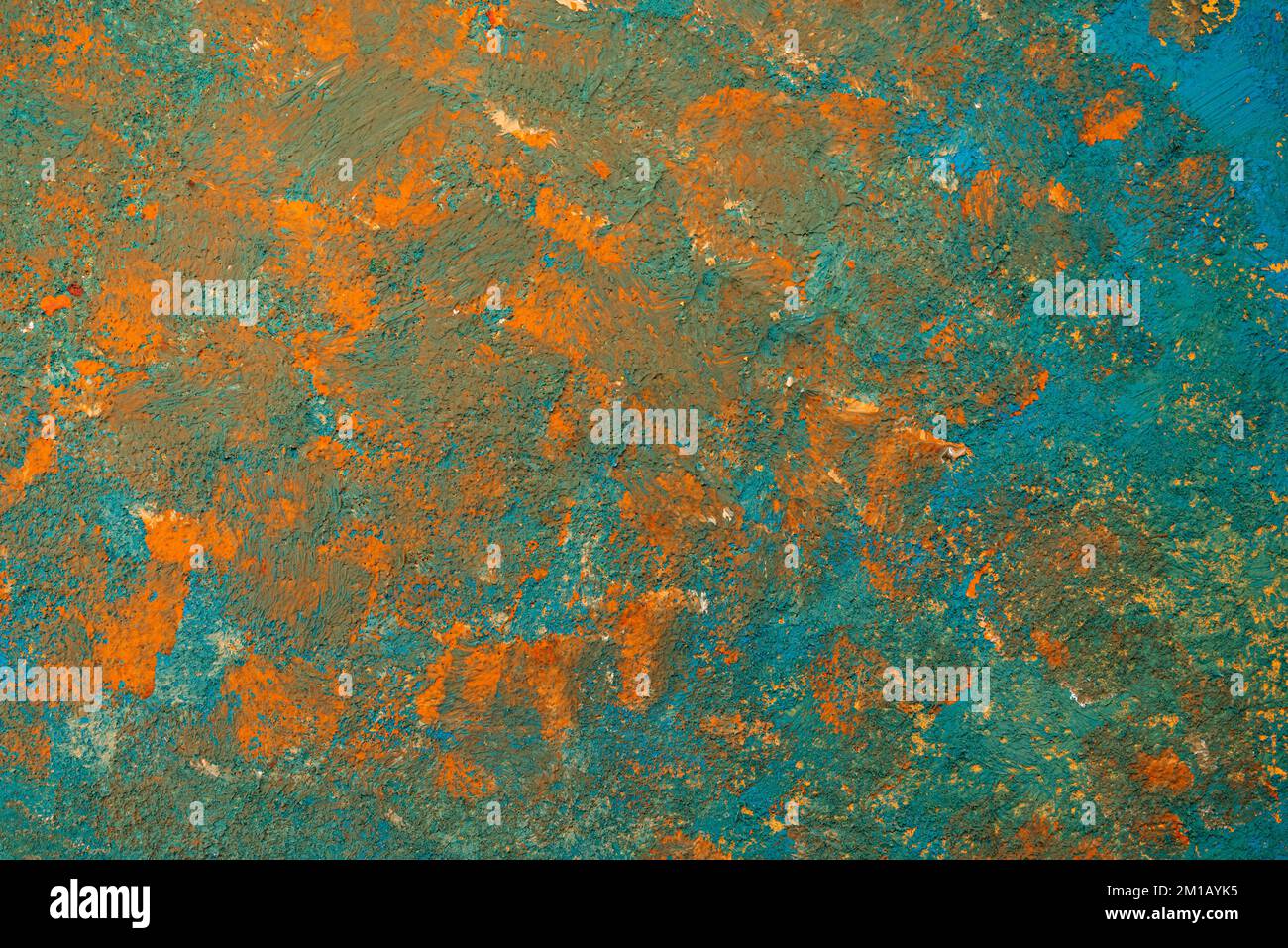 Texture background in turquoise color. Turquoise background with orange ...