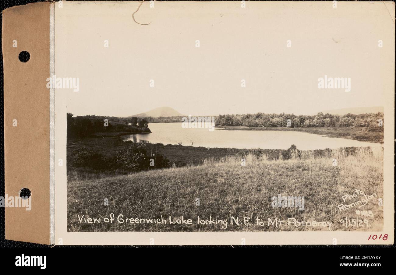 View of Greenwich Lake to Mount Pomeroy, Greenwich, Mass., Sep. 15 ...