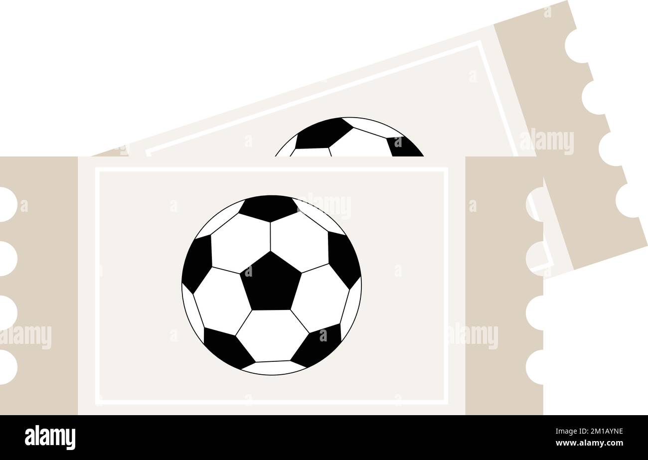 A cartoon design of soccer game tickets on a white background Stock ...