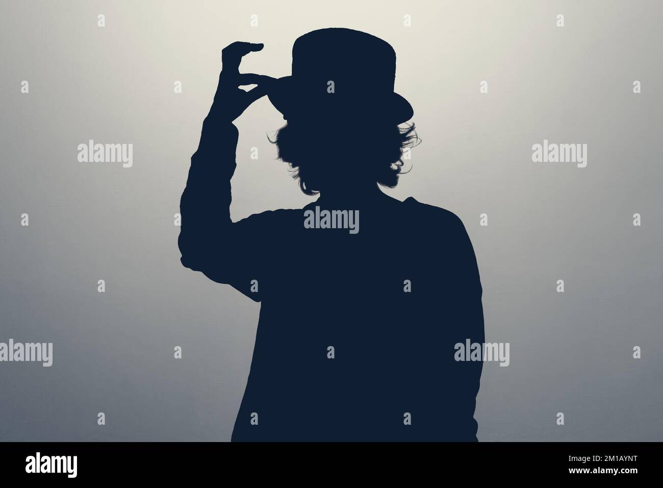 Unknown female person silhouette in studio. Stay anonym, hide identity ...