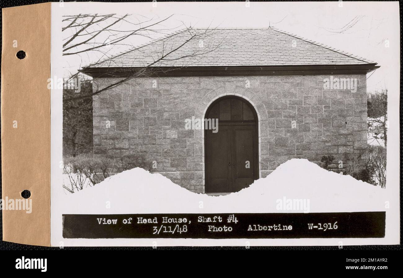 View of Head House, Shaft #4, Holden, Mass., Mar. 11, 1948 : Quabbin ...