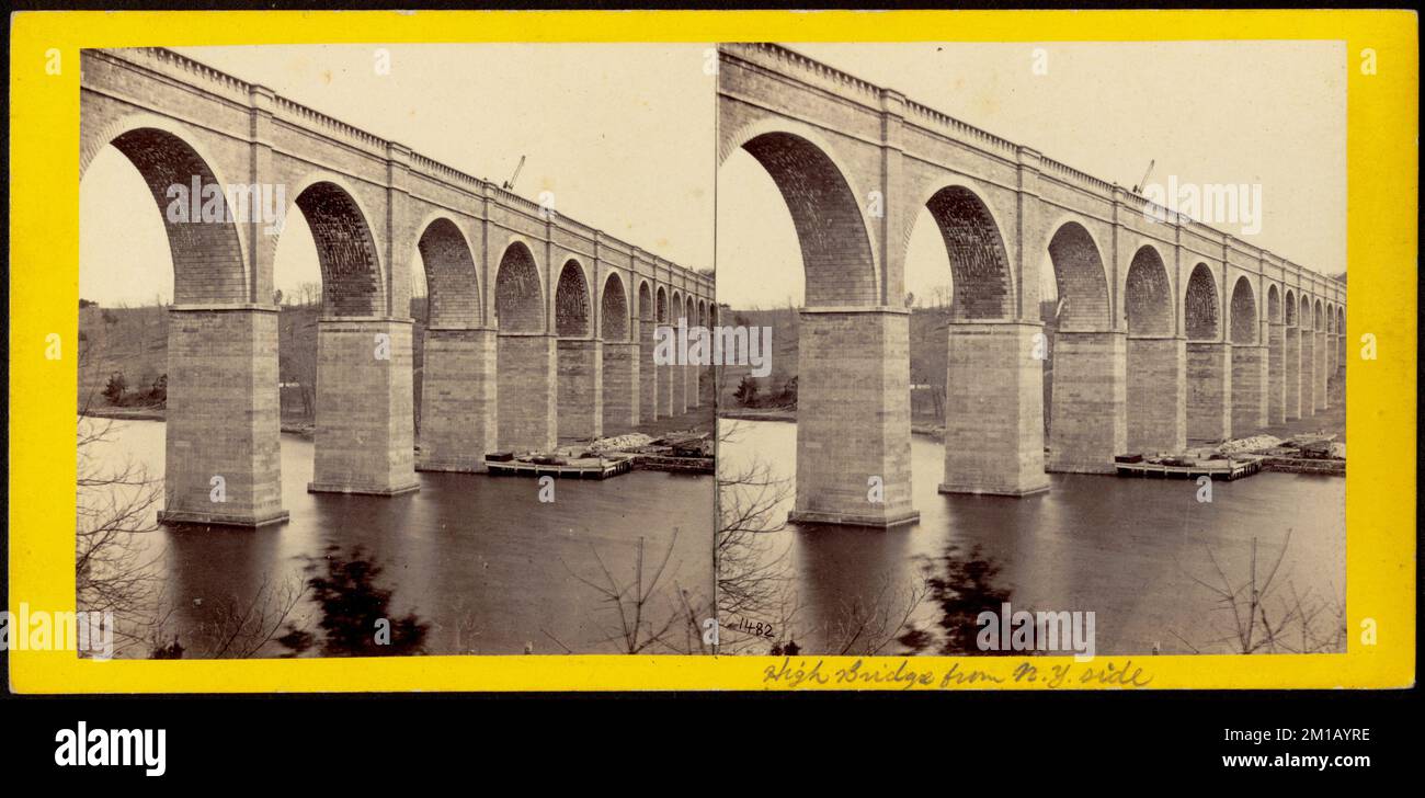 View of High Bridge, from the New York side. , Bridges, Rivers Stock ...