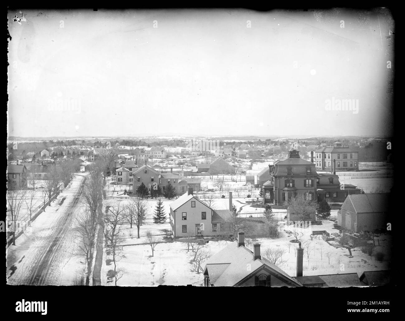View of Hingham Center area taken from above (Main Street) - includes ...