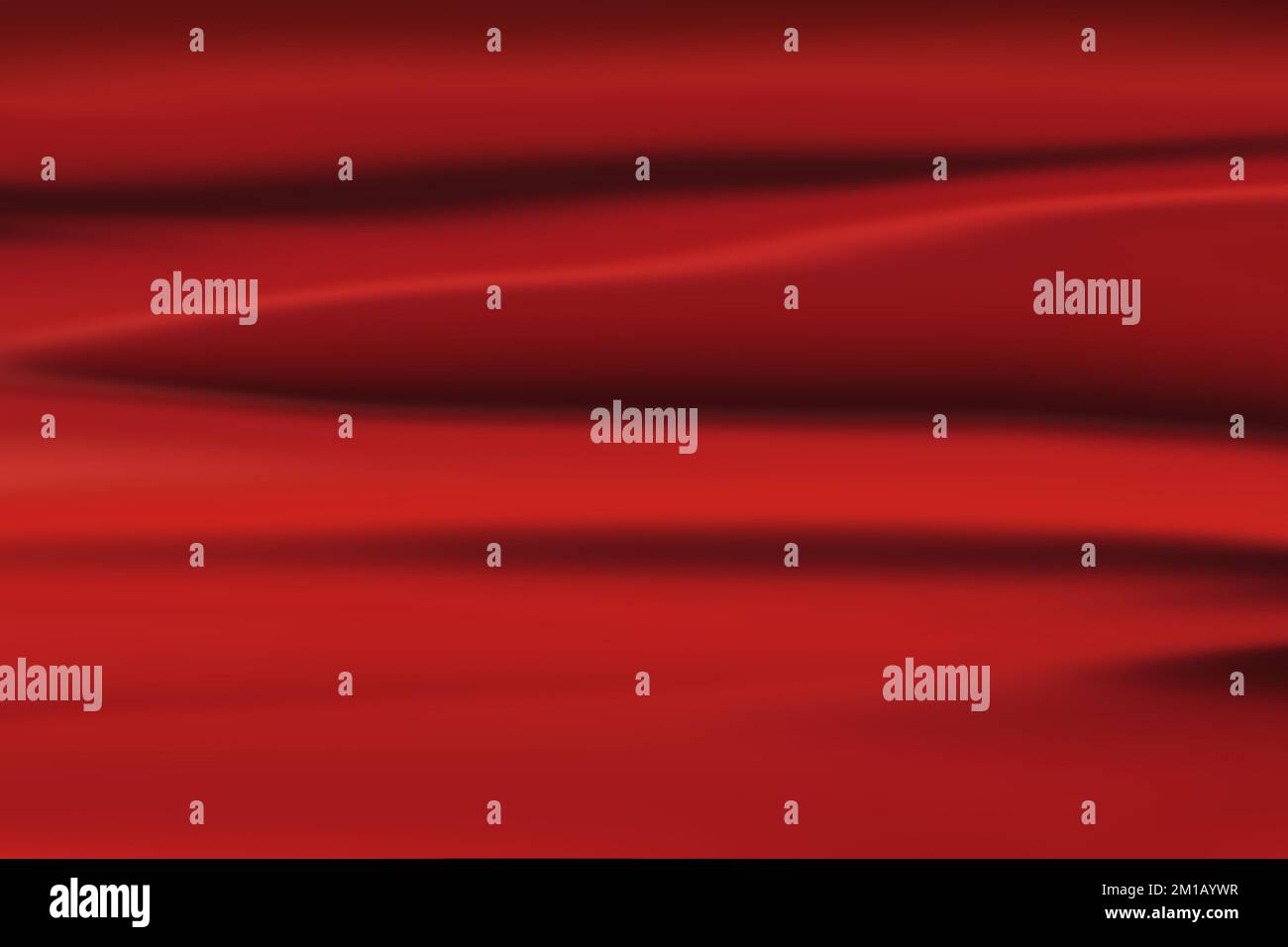 Abstract red color wave with shadows. Long horizontal background ...