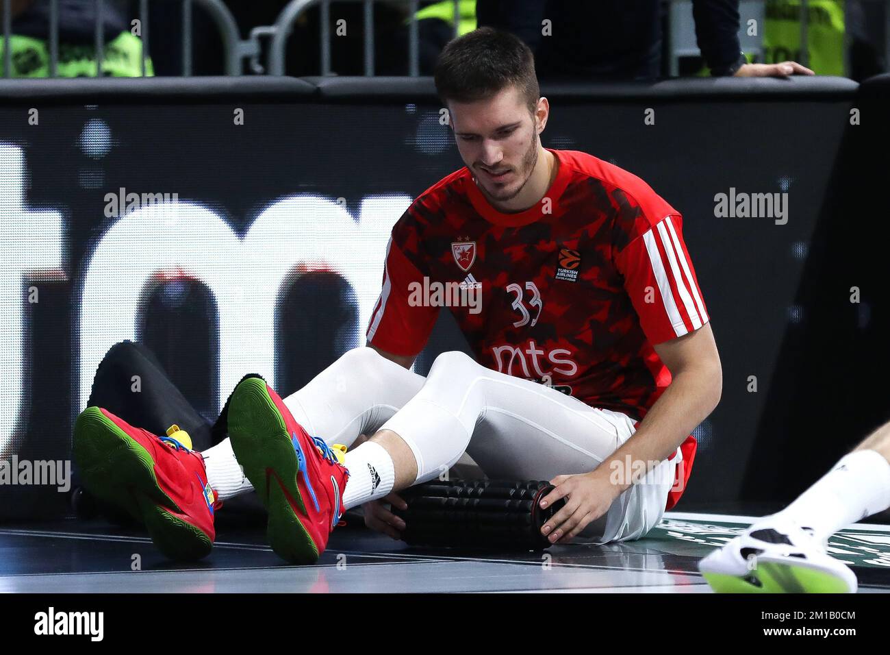 Belgrade, Serbia, 8 December 2022. Filip Petrusev of Crvena Zvezda mts ...
