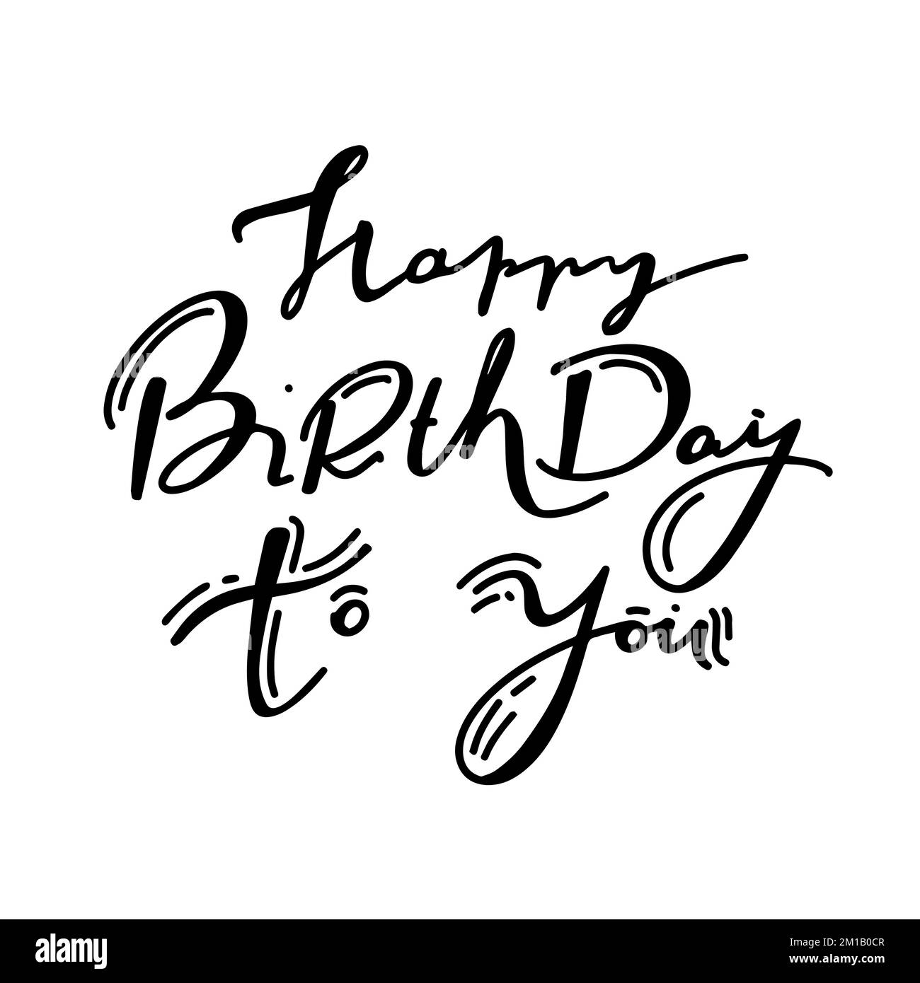 Vector illustration Handwritten modern brush lettering of Happy ...