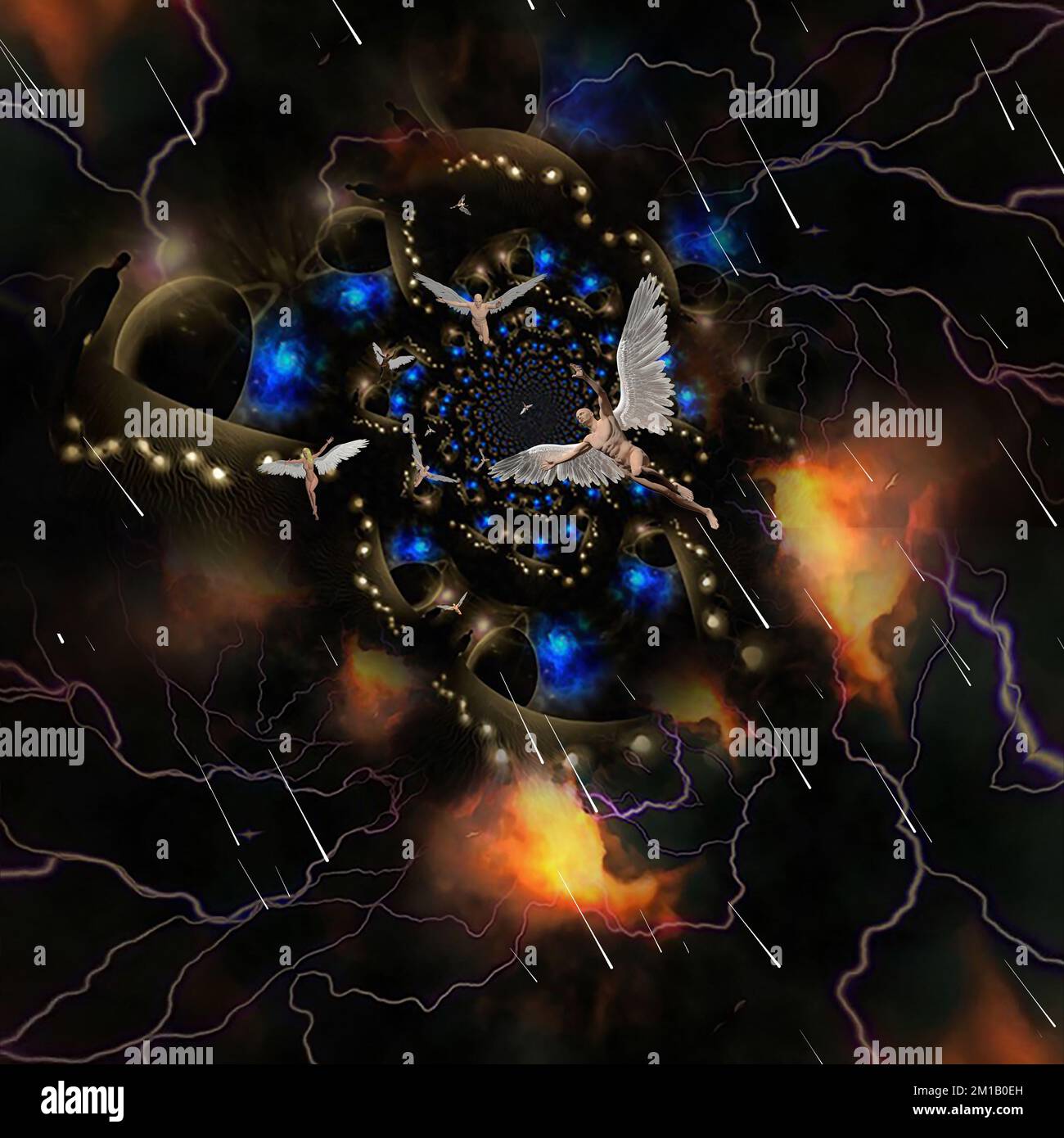 The flow of life and death. Spiritual art. 3D rendering Stock Photo - Alamy