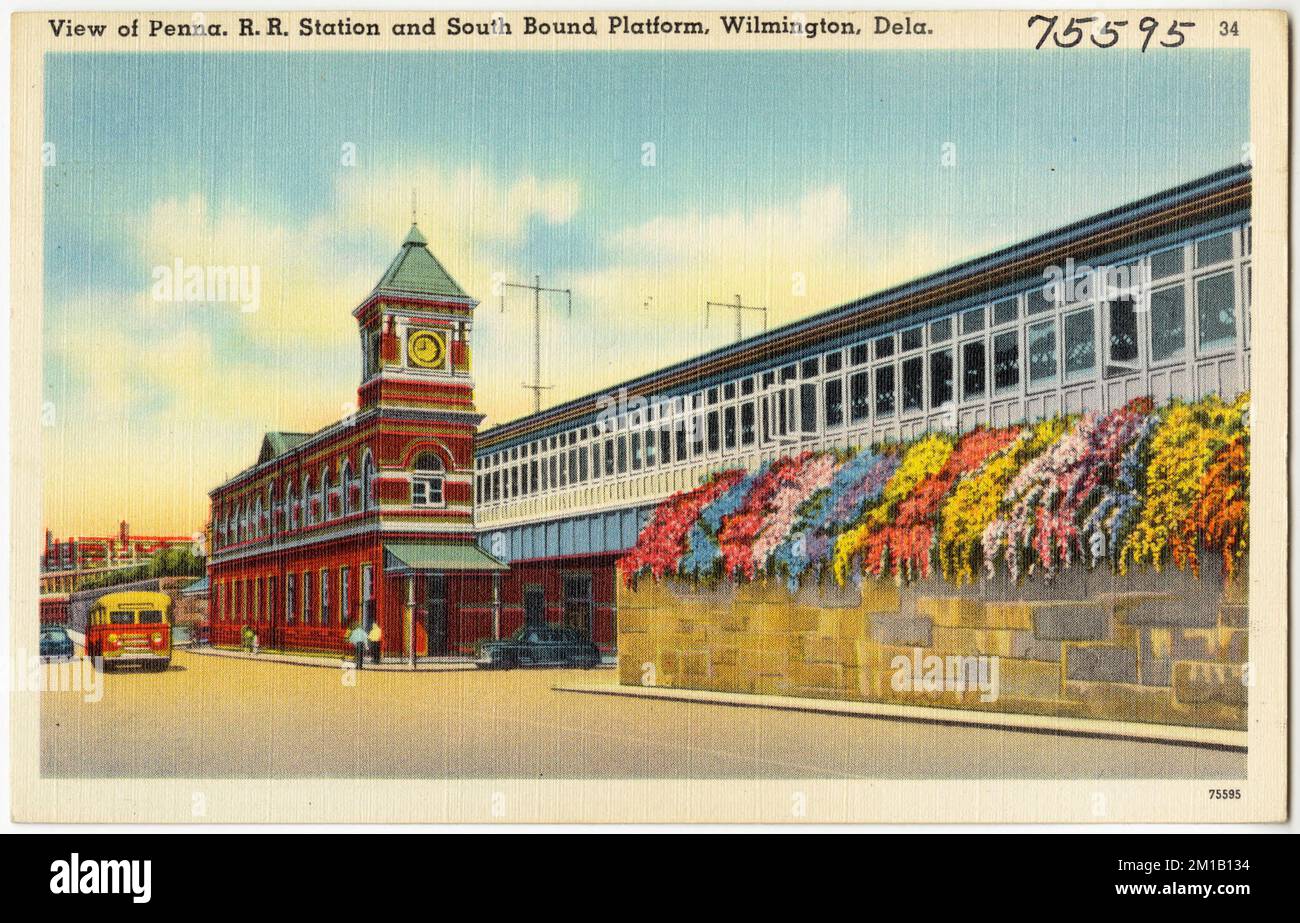 View of Penna. R. R. Station and south bound platform, Wilmington, Dela ...