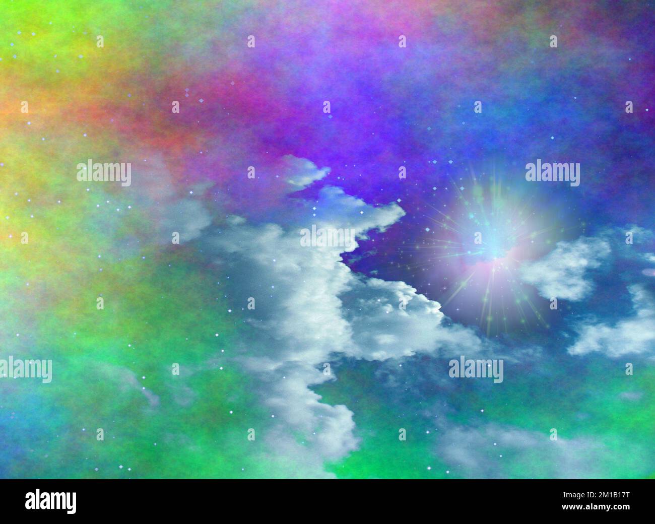 Vivid light in the sky. 3D rendering Stock Photo - Alamy