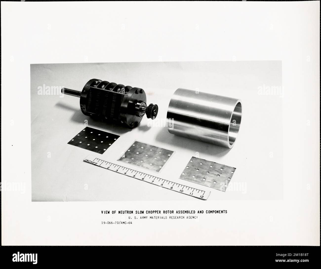 View of neutron slow chopper rotor assembled and components , Armories ...